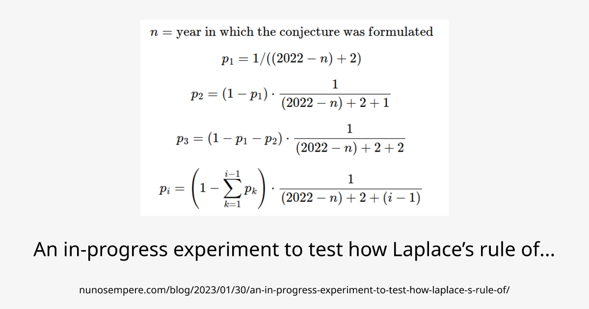An in-progress experiment to test how Laplace’s rule of succession ...