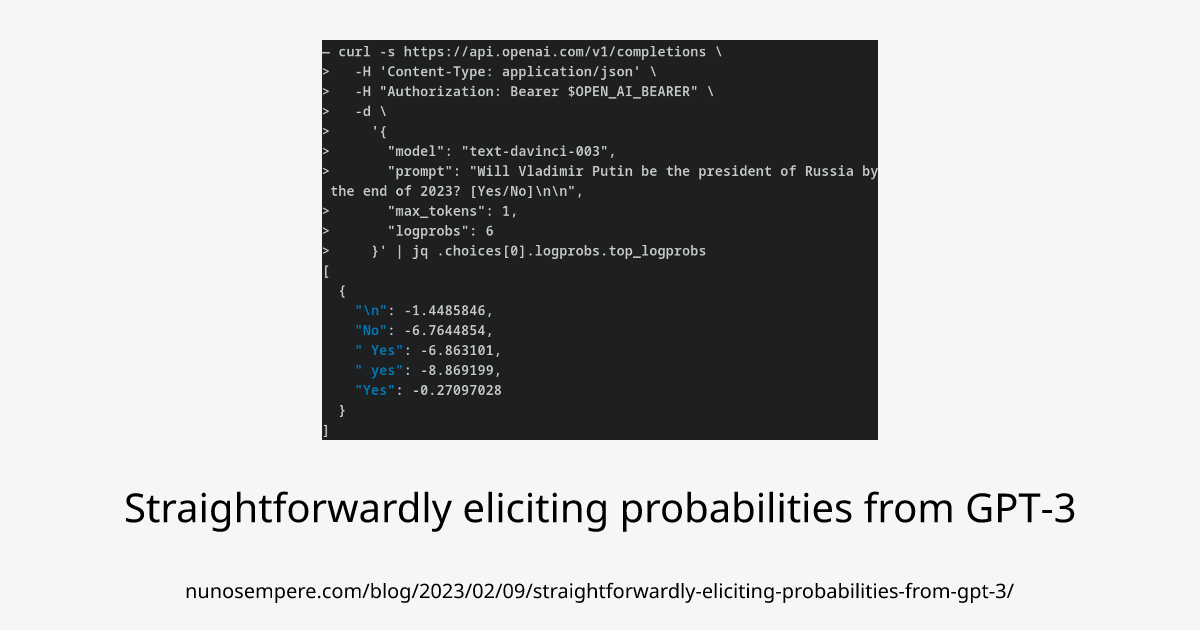Straightforwardly eliciting probabilities from GPT-3
